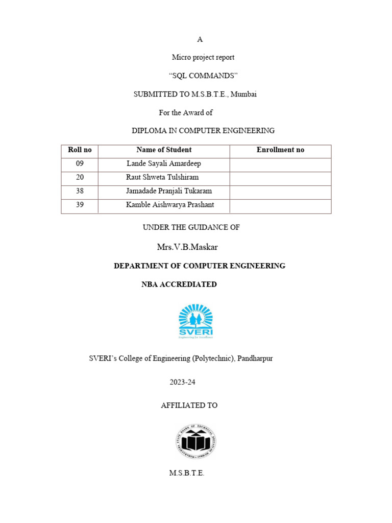 Microproject DMS | PDF | Table (Database) | Information Science
