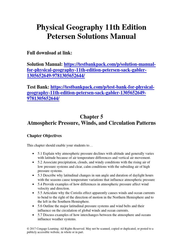 Physical Geography 11th Edition Petersen Solutions Manual 1 | PDF ...