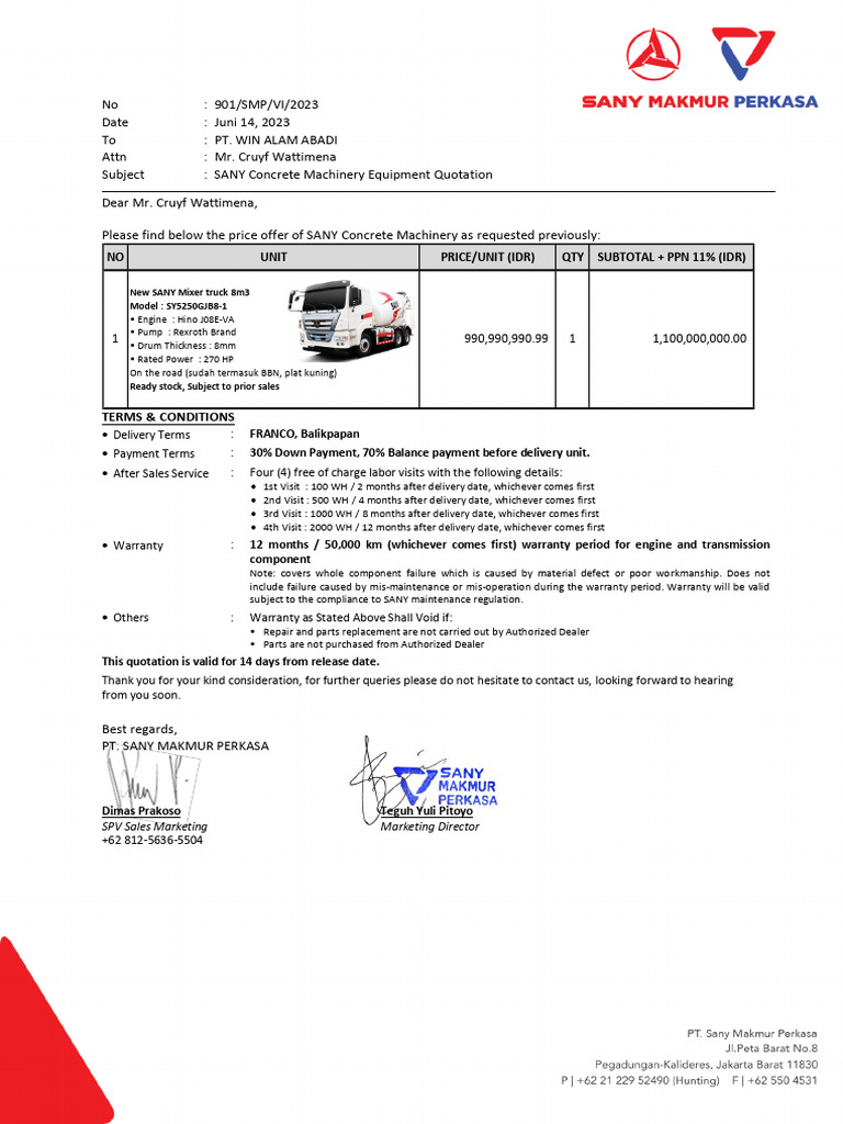 Pt. Win Alam Abadi (Sy5250gjb8-1) | PDF