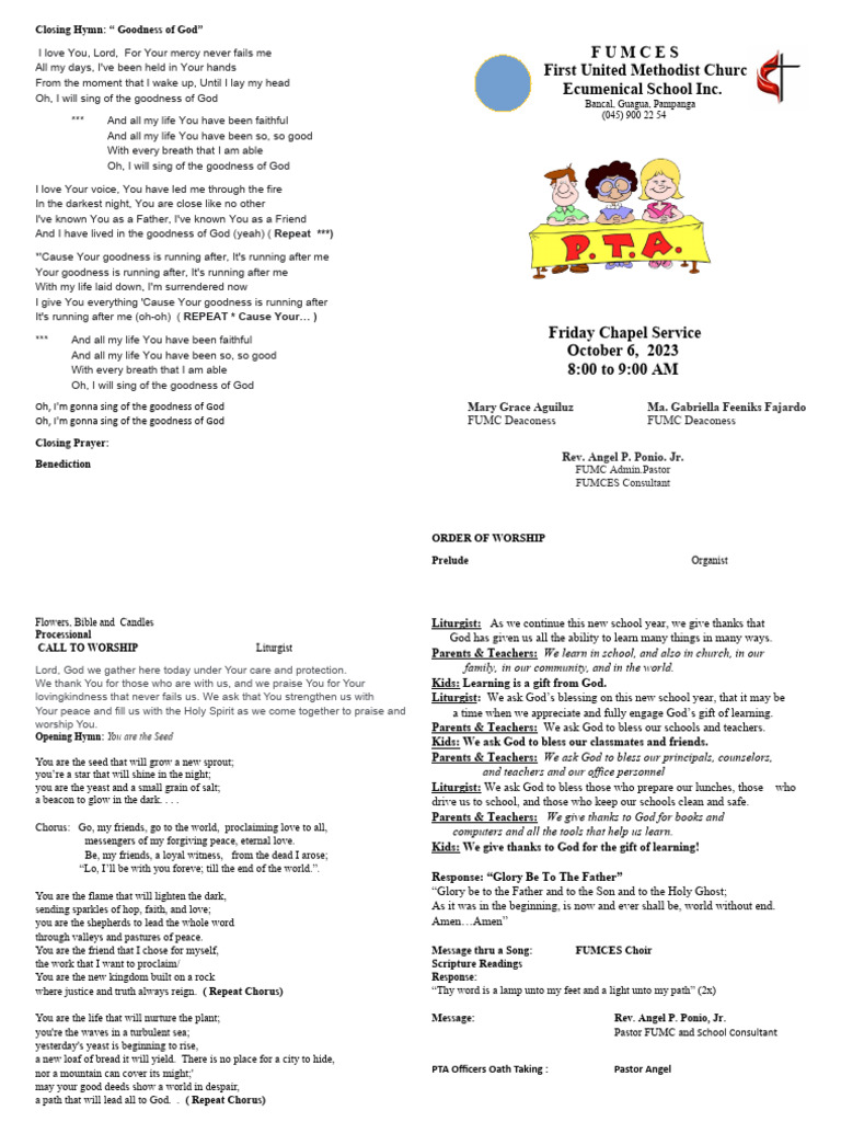 Liturgy For Chapel Service | PDF