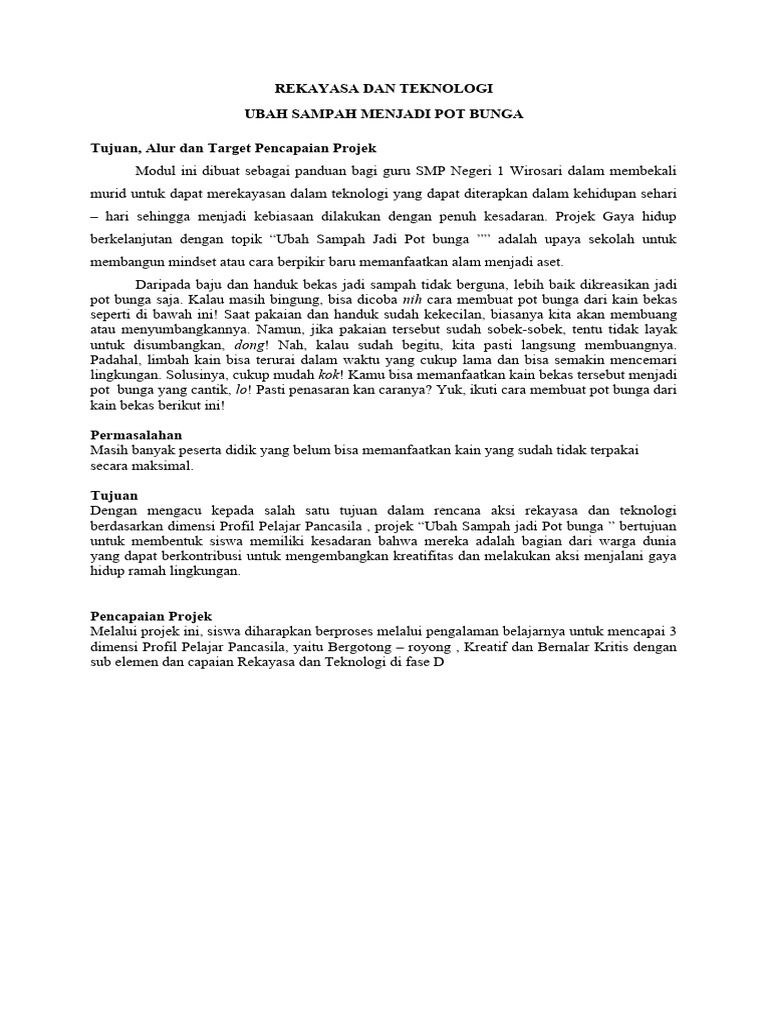 Modul Projek Kelas 8 | PDF