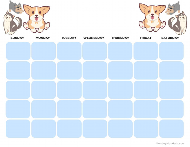 Blank Dogs Calendar Landscape | PDF