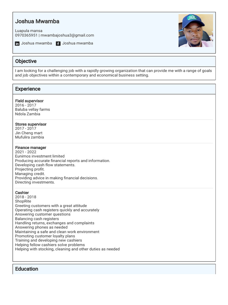 Resume 2 | PDF | Agriculture | Zambia