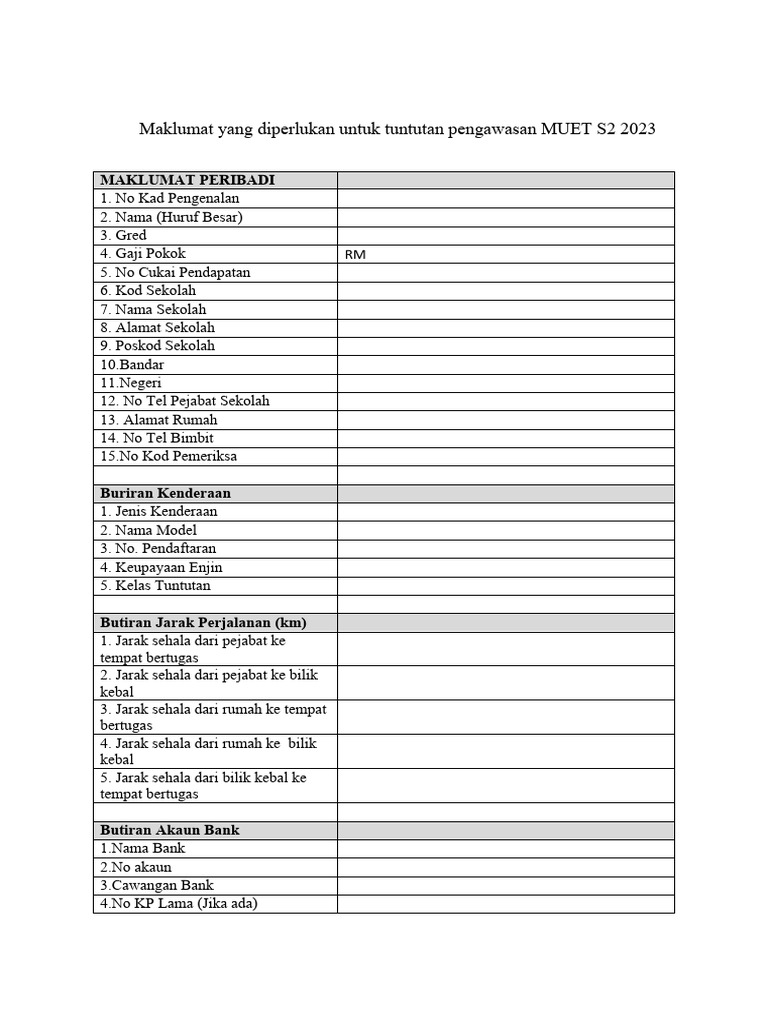 Butiran Tuntutan - MUET S2 2023 | PDF | Karier & Perkembangan