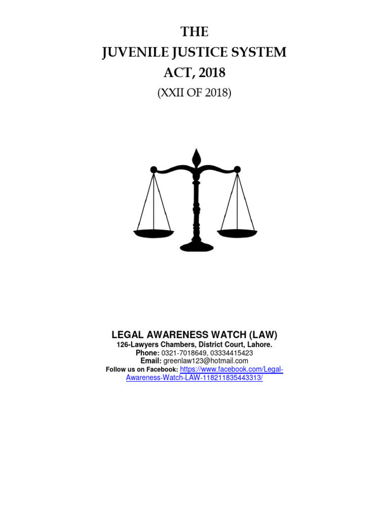 Juvenile Justice System Act 2018 Final | PDF | Bail | Juvenile Court
