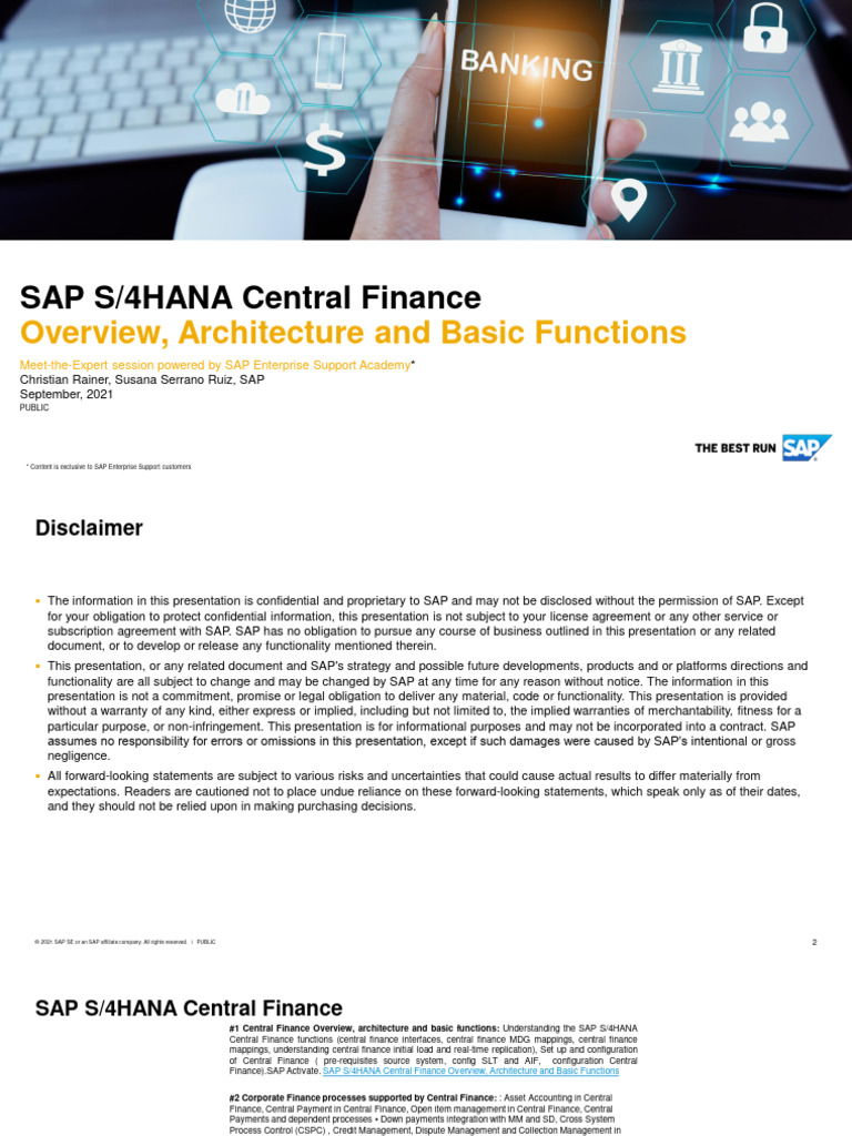 1 - Central Finance Overview, Architecture and Basic Functions | PDF | Enterprise Resource ...
