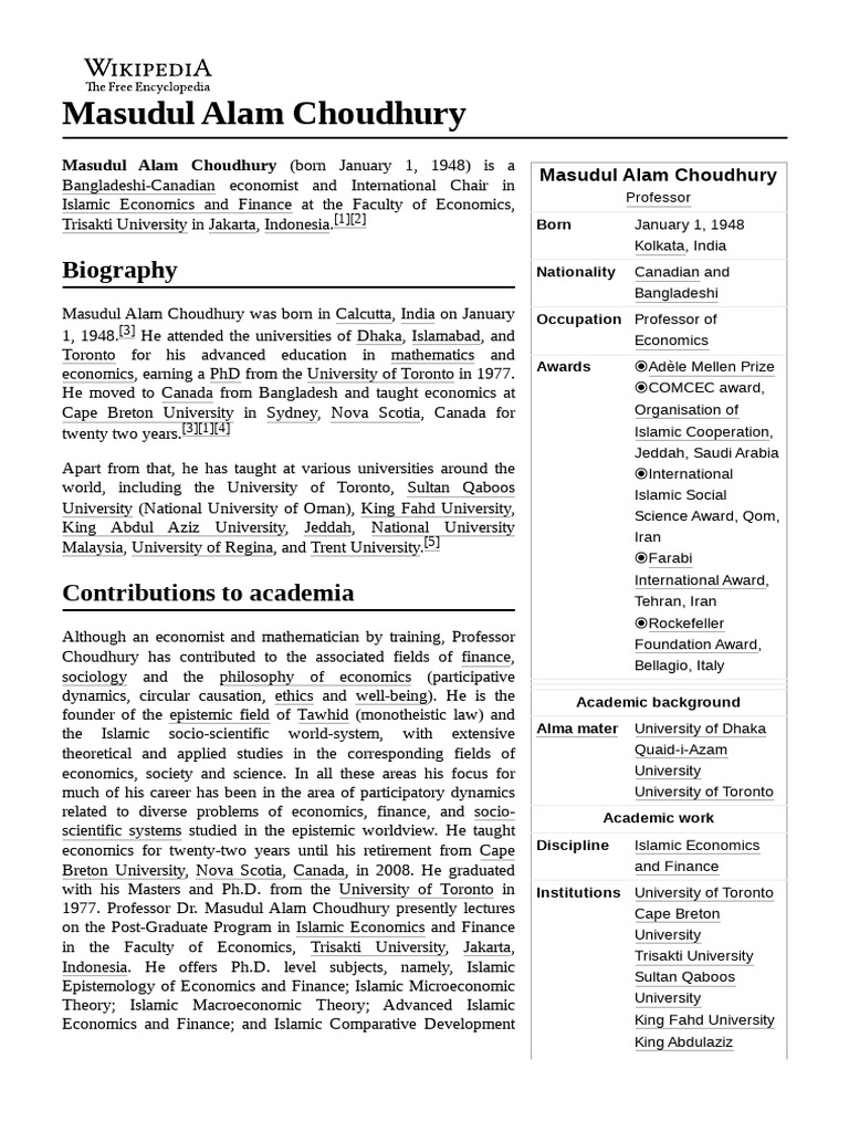 Masudul Alam Choudhury | PDF