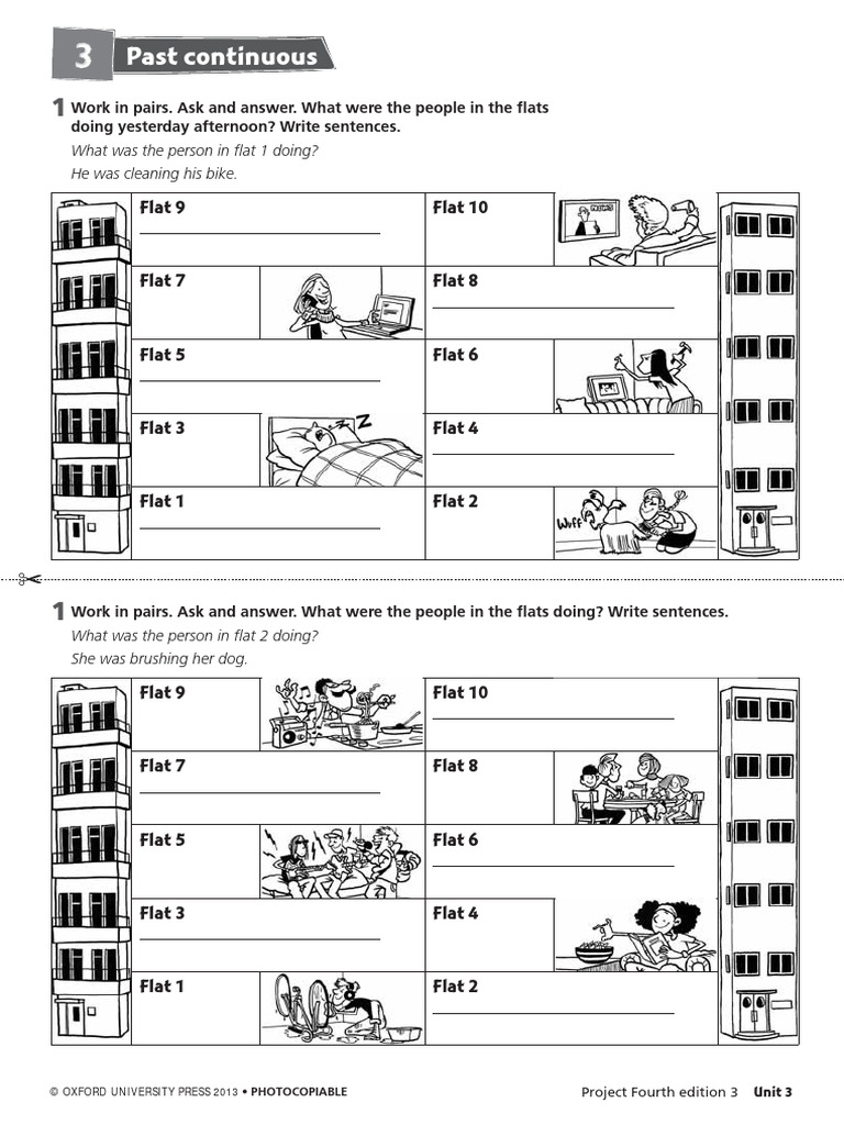 Pair Work: Past Continuous Activities | PDF | Home & Garden
