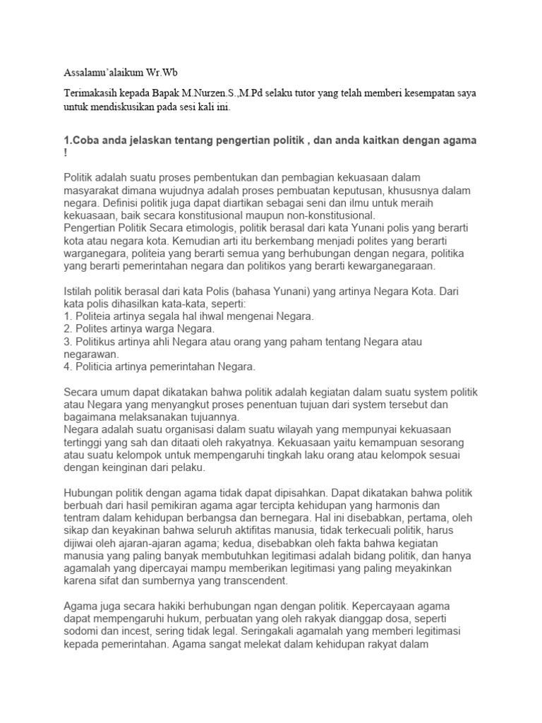 Diskusi 8 Agama Islam | PDF