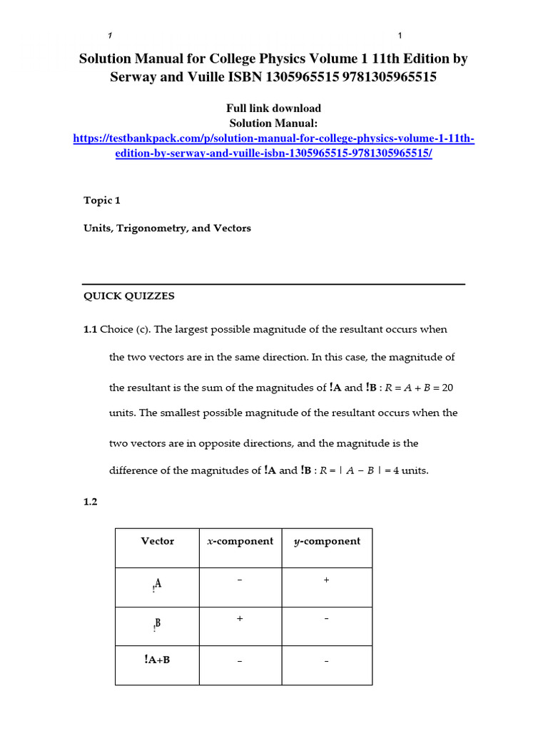 College Physics Solution Guide | PDF
