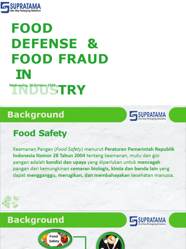 Food Fraud N Food Defense | PDF