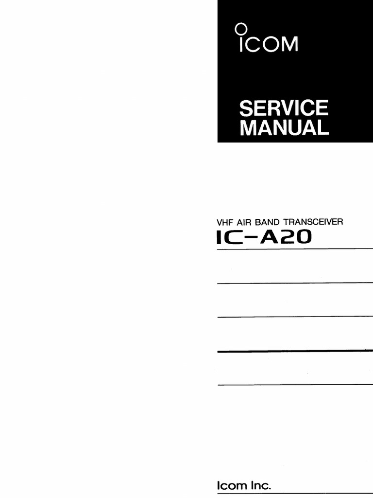 Icom Ic-A20 Service Manual | PDF