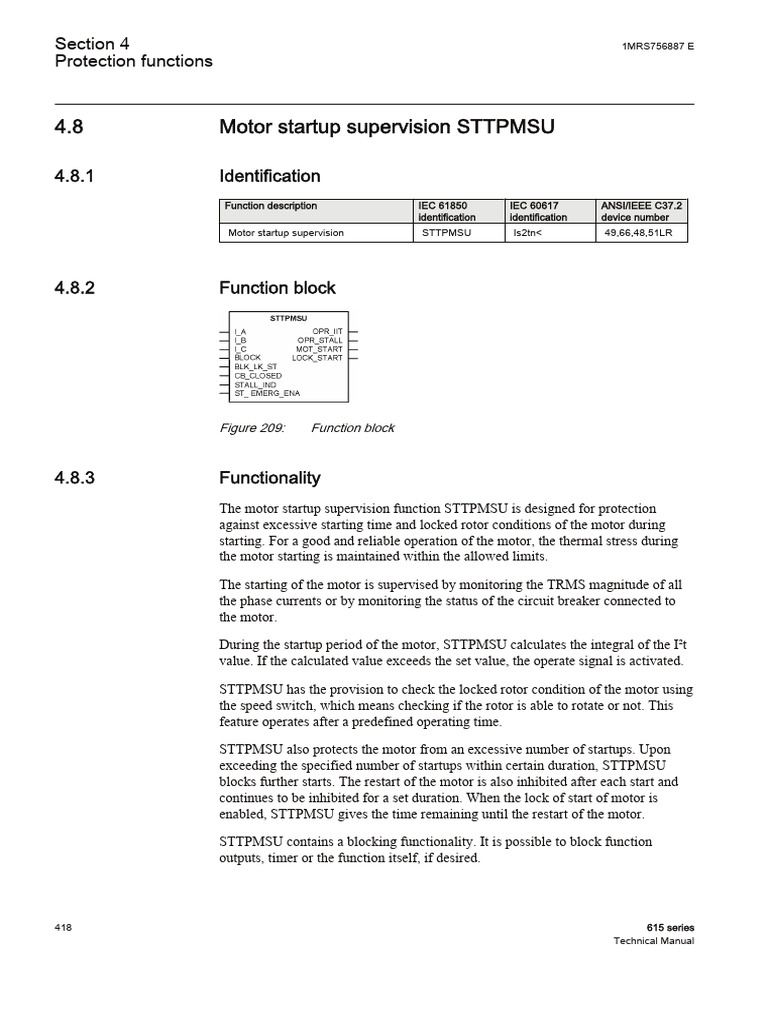 Motor Startup Supervision Overview | PDF | Electrical Engineering ...