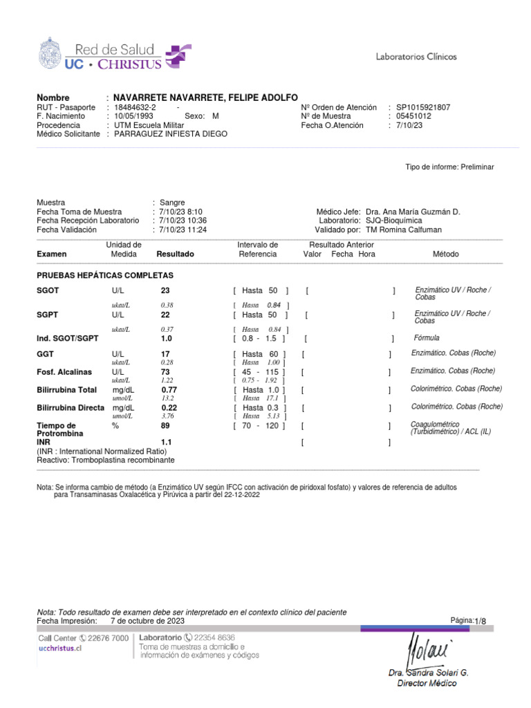 Informes Laboratorio | PDF | Colesterol | Triglicéridos
