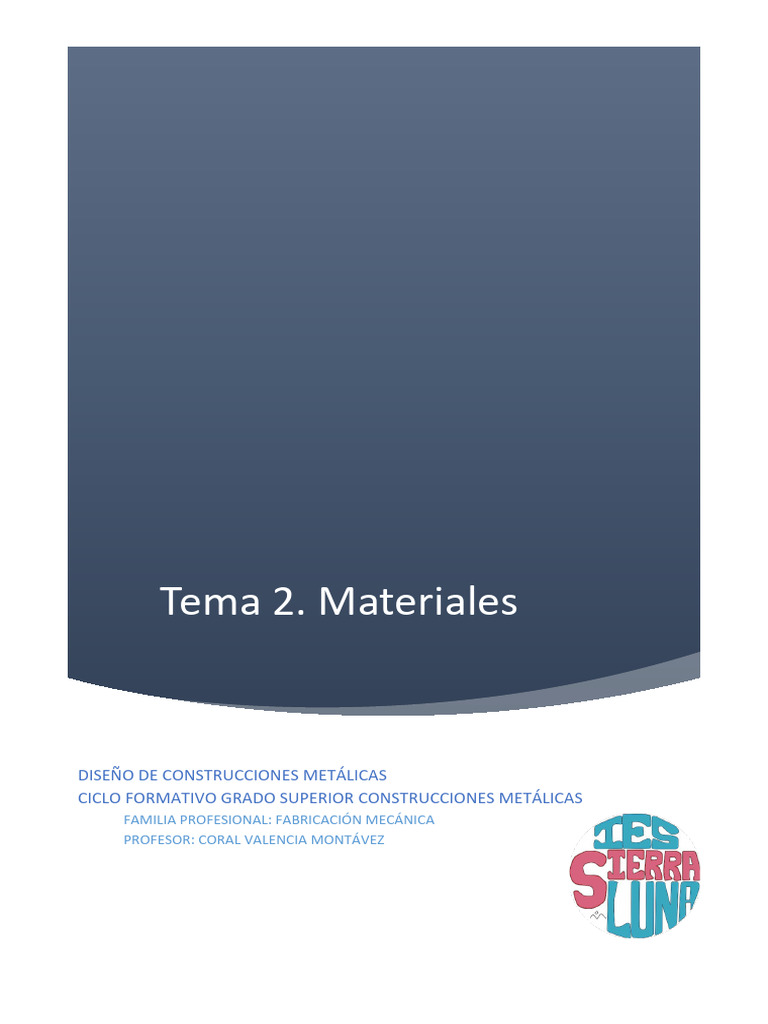 Tema 2. Materiales | PDF