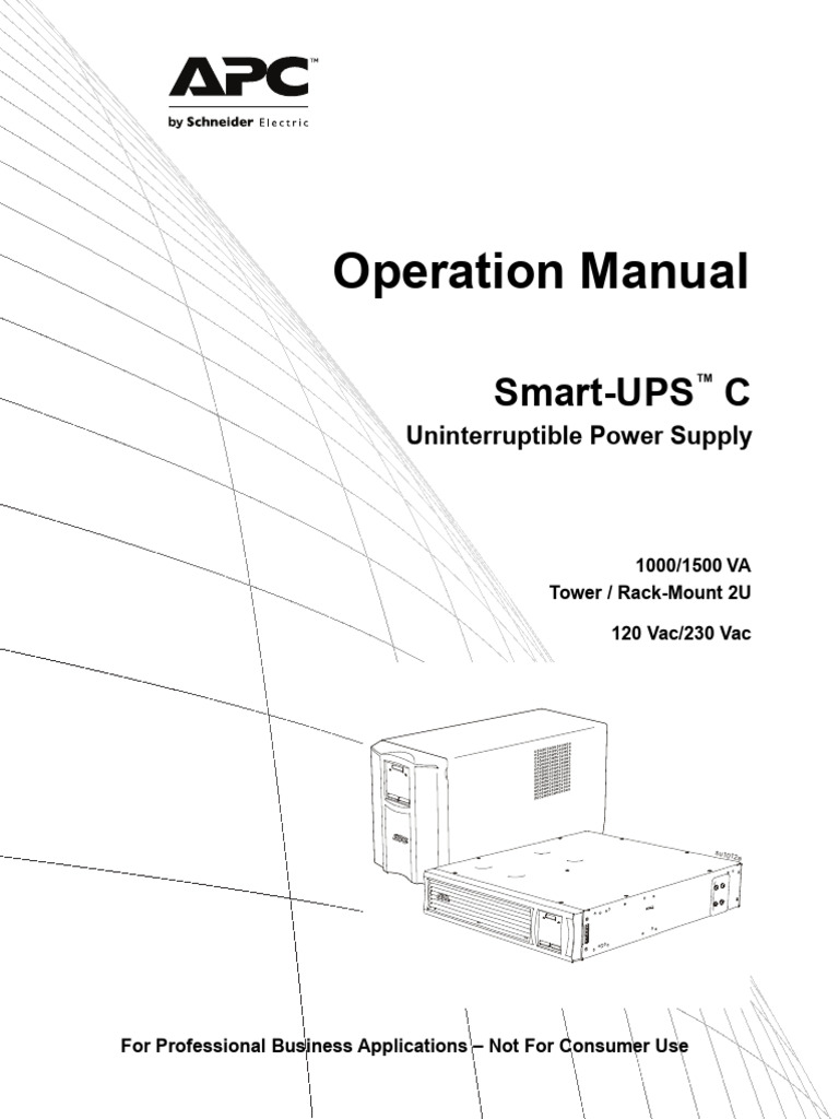 Operation Manual: Smart-UPS C | PDF | Electrical Wiring | Insulator (Electricity)
