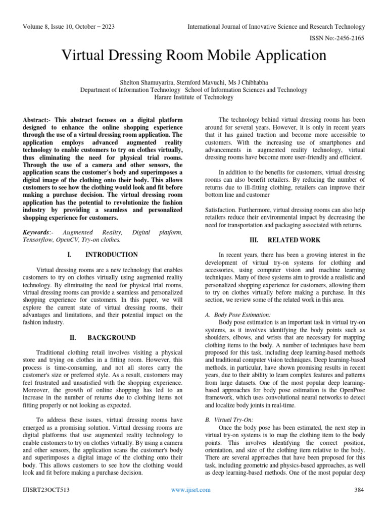 Virtual Dressing Room Mobile Application | PDF