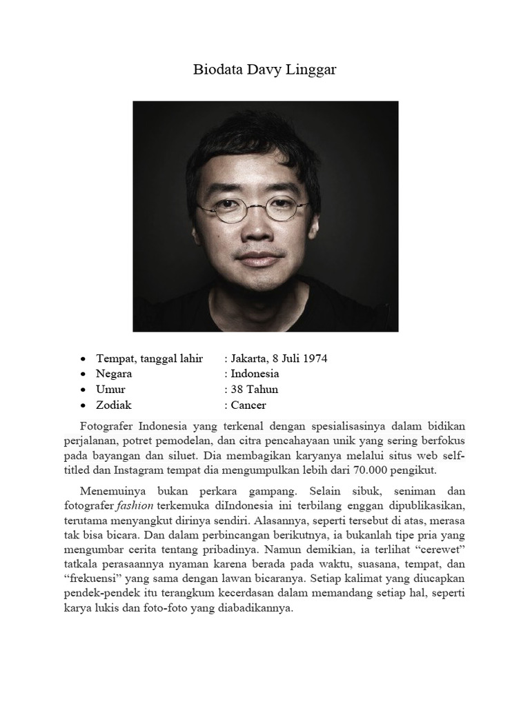 Biodata Davy Linggar | PDF