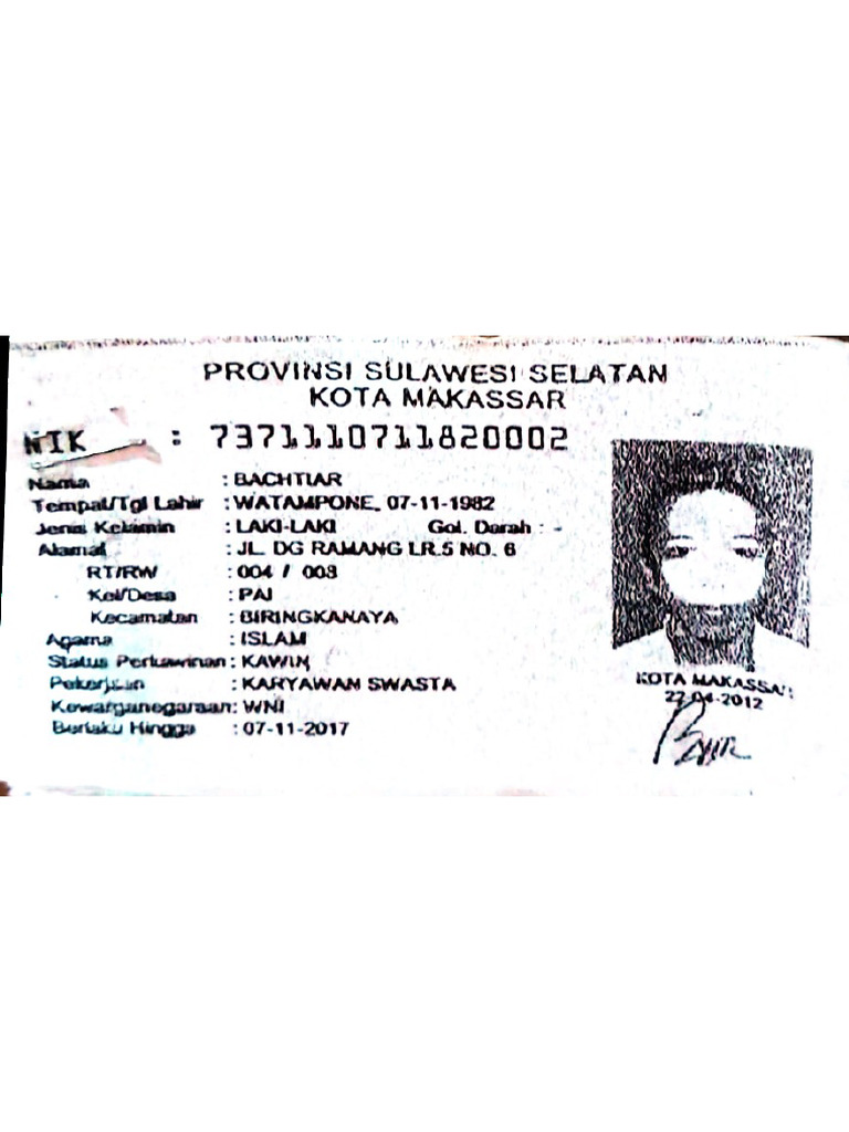 KTP Anak Kedua | PDF