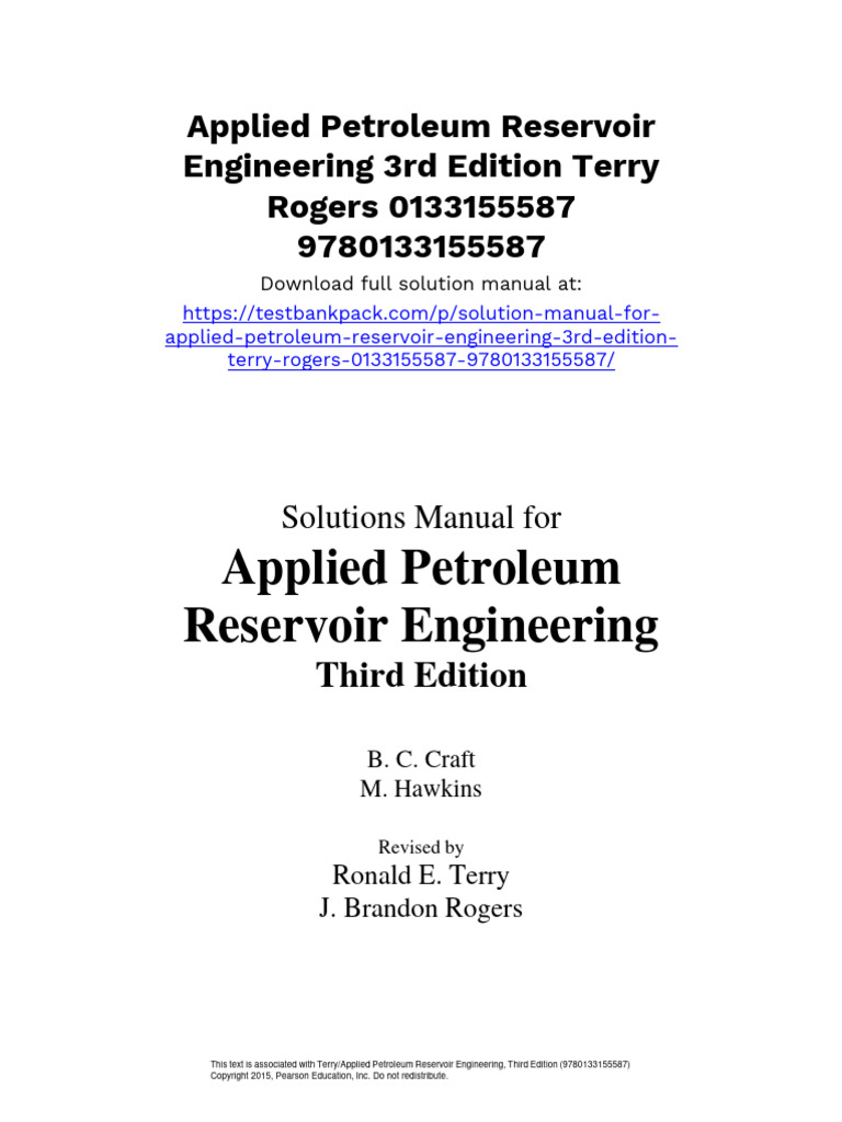 Applied Petroleum Reservoir Engineering 3rd Edition Terry Solutions Manual 1 | PDF | Mole (Unit)