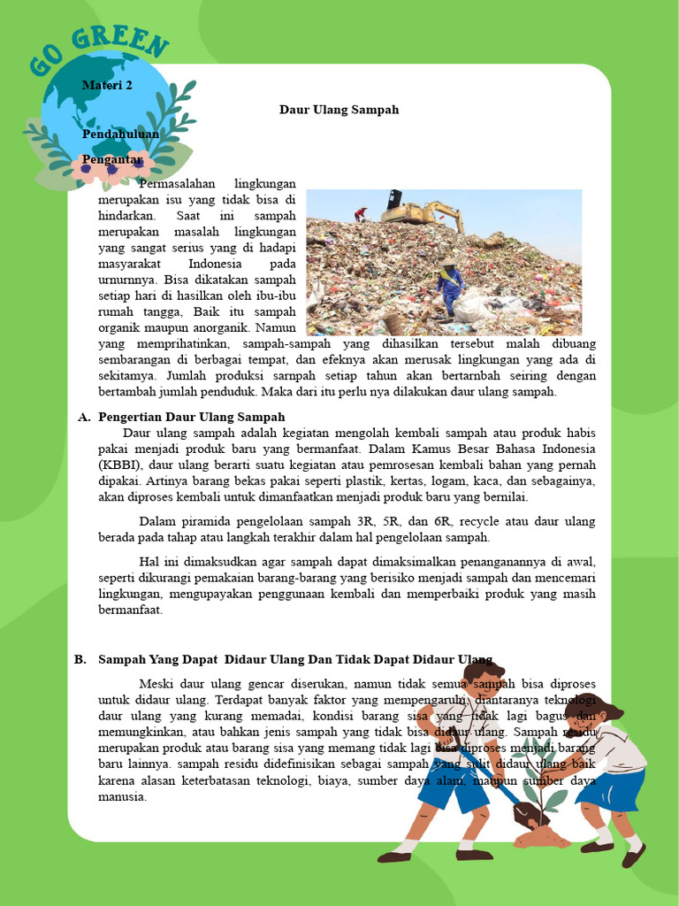 Manfaat dan Pengertian Daur Ulang Sampah | PDF