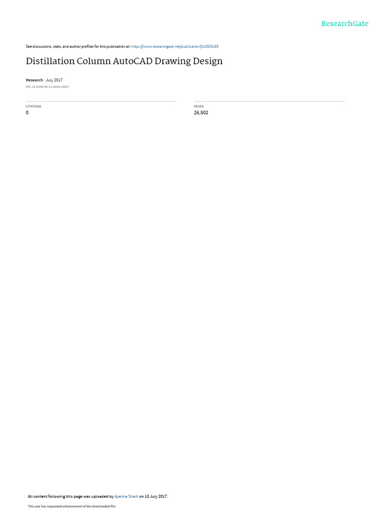 Distillation Column Drawing Auto CAD | PDF | Distillation | Chemistry