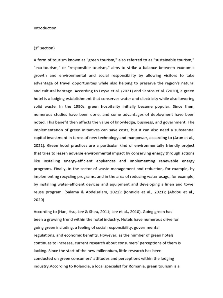 Chapter 1 Introduction | PDF | Tourism | Sustainability Chapter 1 Introduction | PDF | Tourism | Sustainability