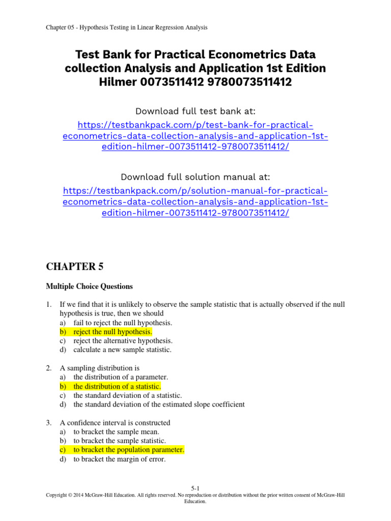 Practical Econometrics Data Collection Analysis And Application 1st