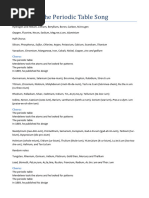 Tom Lehrer's Elements Song Lyrics | PDF | Atoms | Chemical Elements