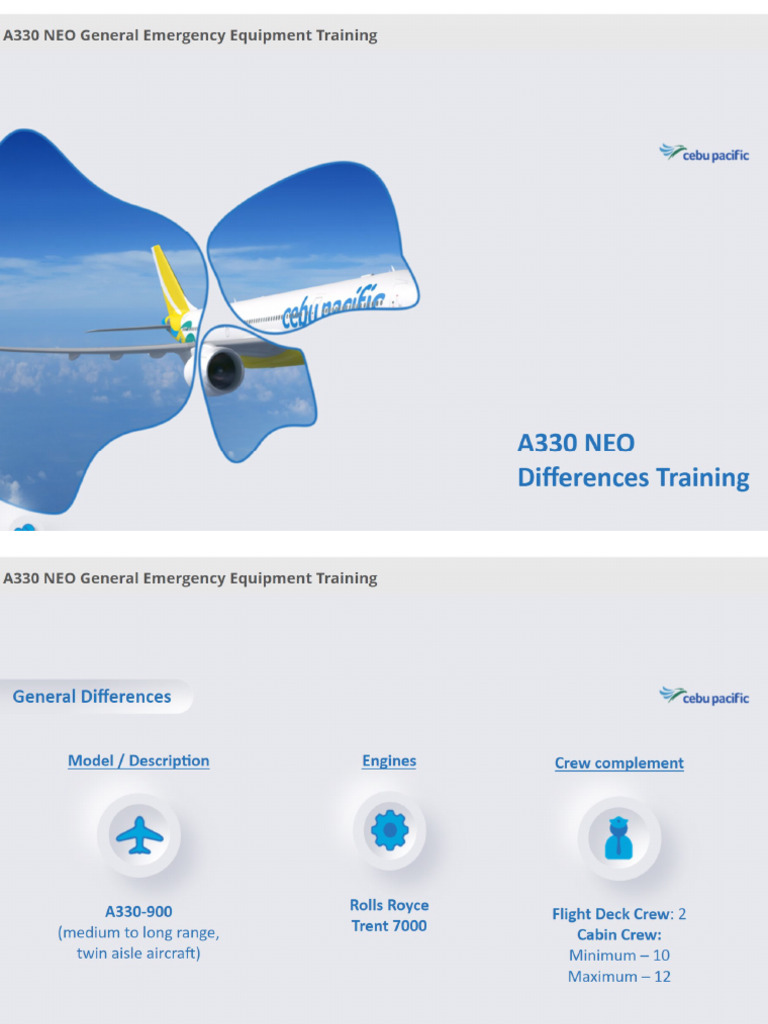 A330 NEO General Emergency Equipment Training | PDF