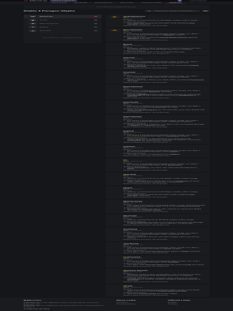 Diablo 4 Paragon Glyphs D4 Builds | PDF