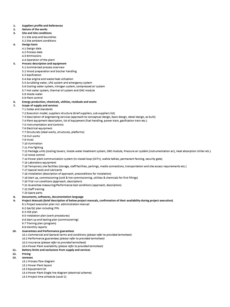 Required Structure of EPC Offer | PDF | Waste | Water