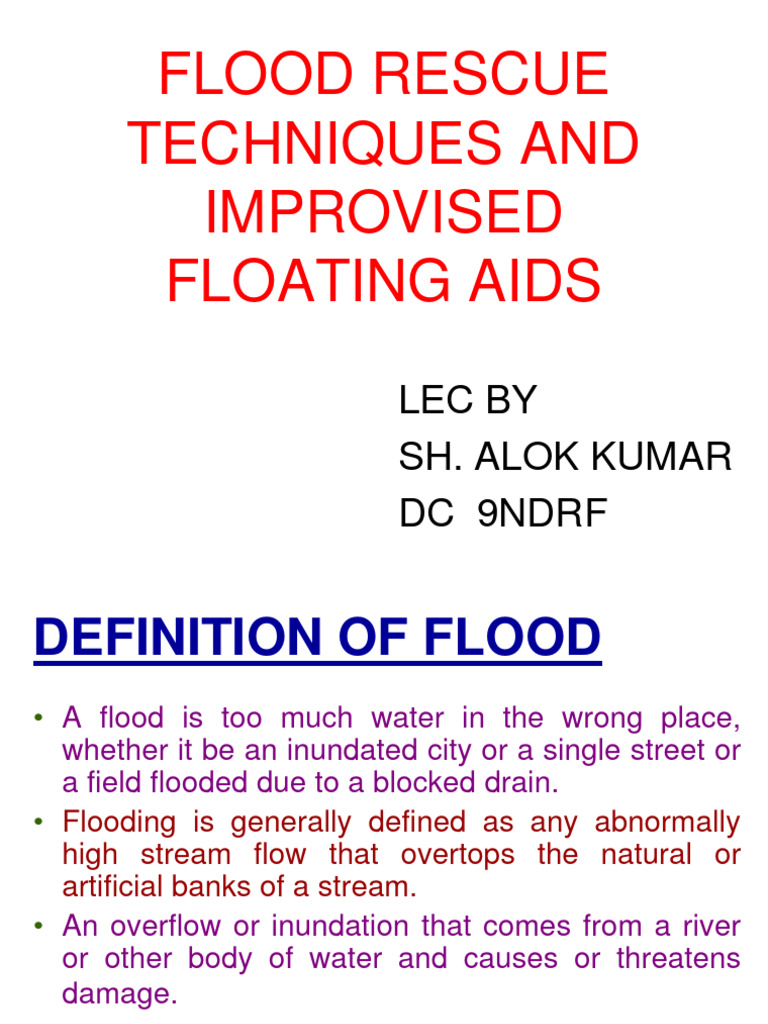 Flood Rescue Techniques and Improvised Floating Aids by NDRF | PDF