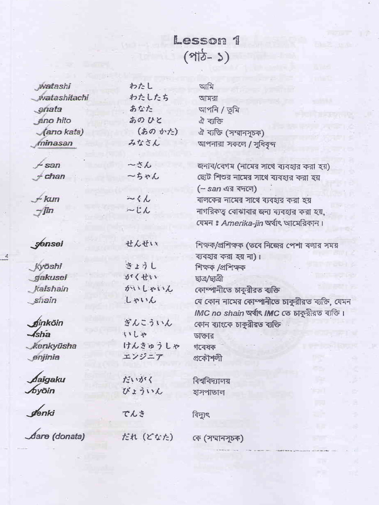 N5 Vocabulary Full Book | PDF