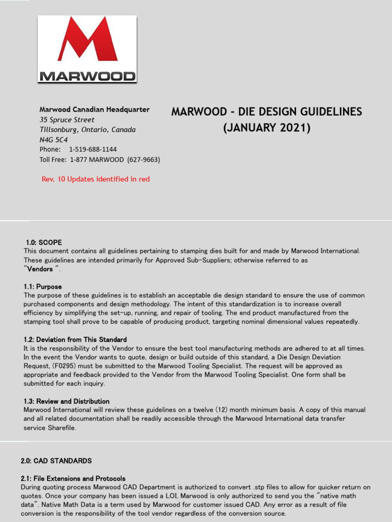 Die Design Guidelines for Vendors | PDF | Screw | Engineering Tolerance