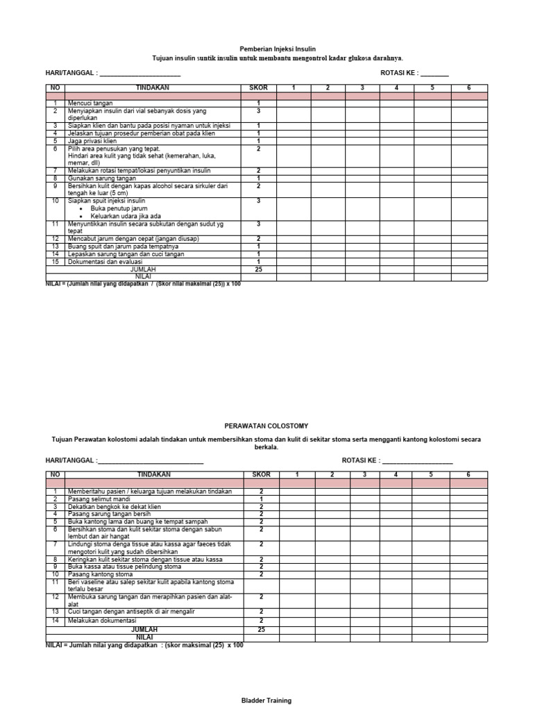 Check List Osce TK2 2023 | PDF