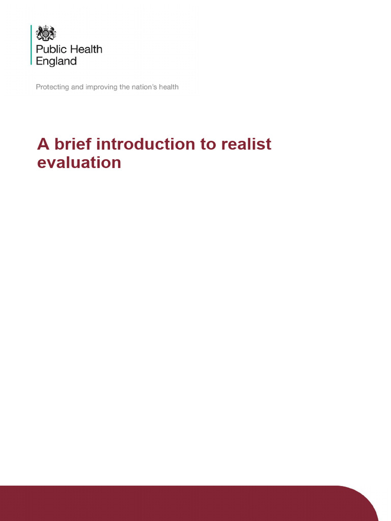 Introduction to Realist Evaluation | PDF