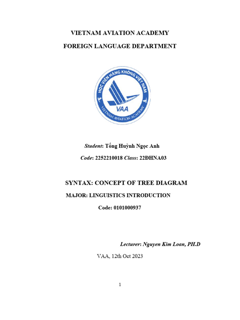 Tree Diagram 1 | PDF | Syntax | Phrase