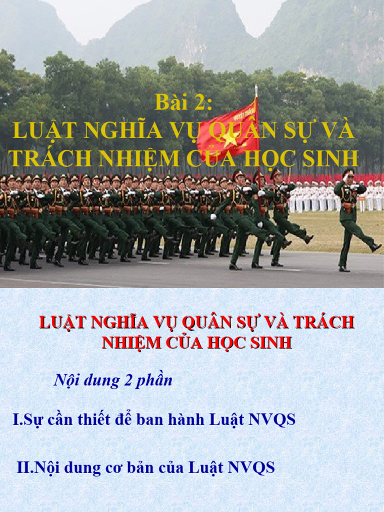 Bai 2 Luat Nghia Vu Quan Su Va Trach Nhiem Cua Hoc Sinh | PDF