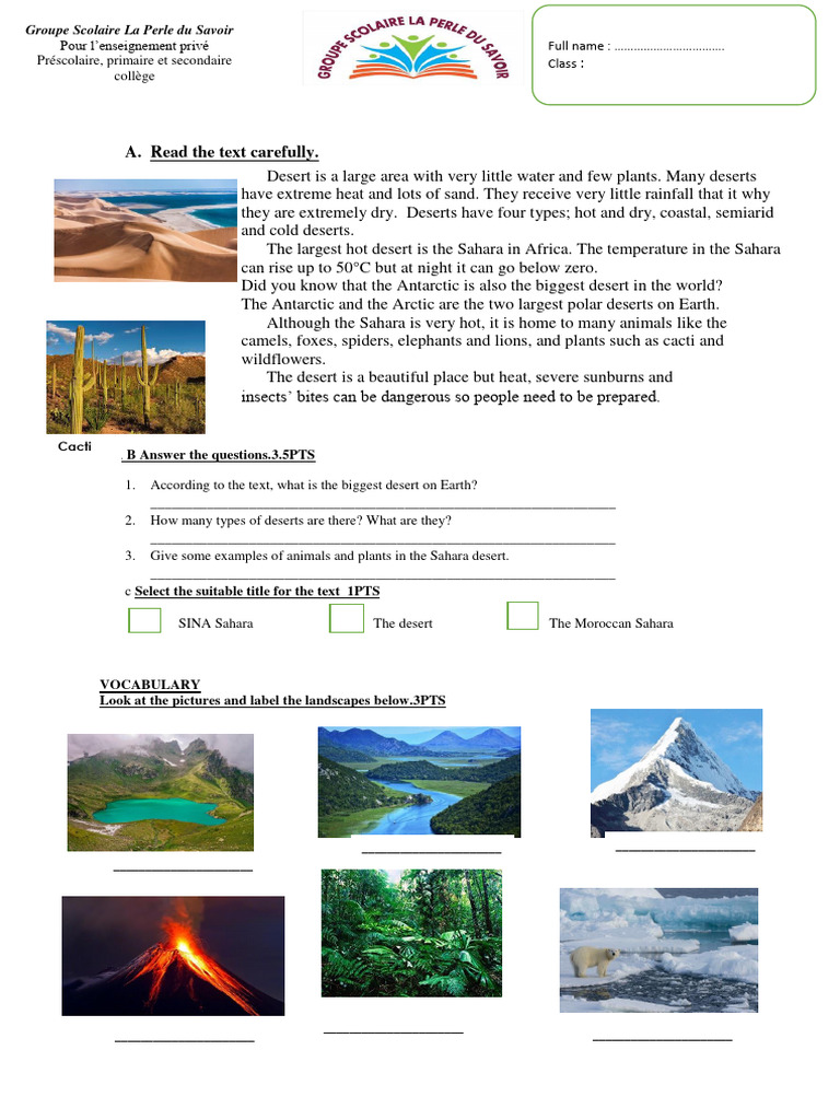 2grade Middle School | PDF | Desert | Sahara