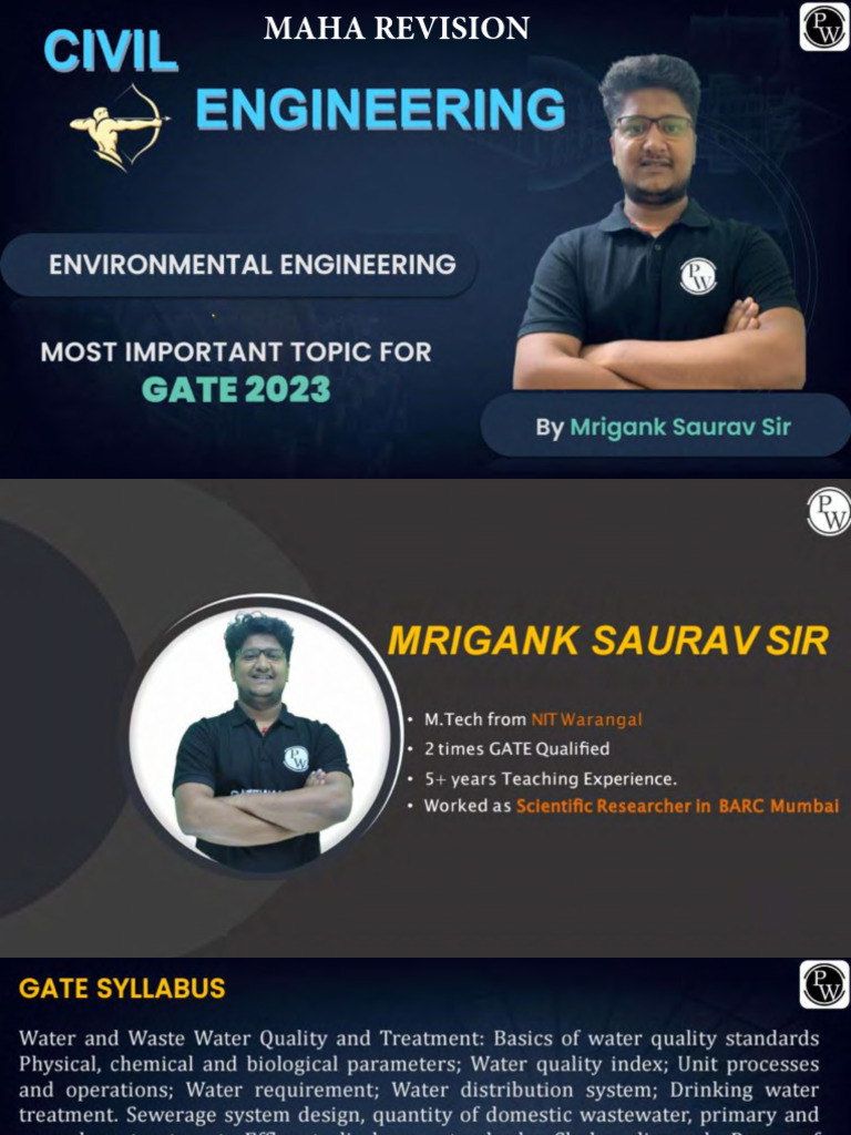 MAHA Revision - Class Notes - GATE Crash Course 2023 Civil | PDF
