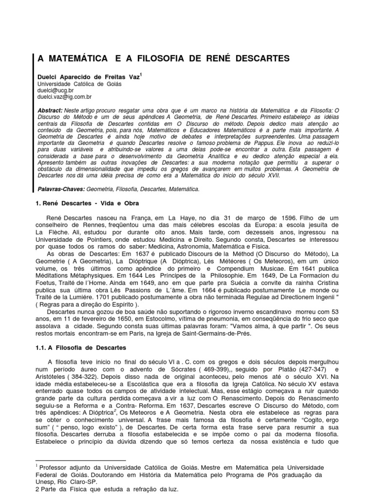 Geometria e Filosofia de René Descartes | PDF | Equações | René Descartes