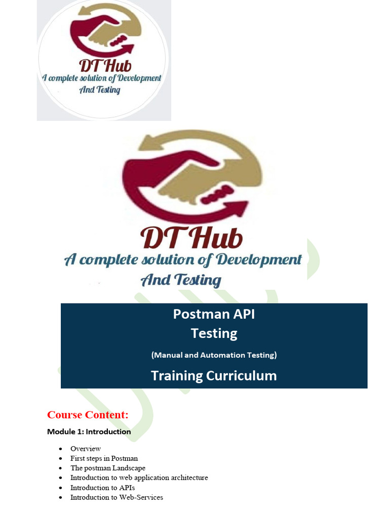 DTHUB API Automation Course | Download Free PDF | Soap | Web Service
