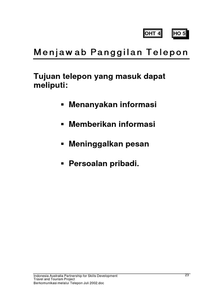 Berkomunikasi Melalui Telepon | PDF