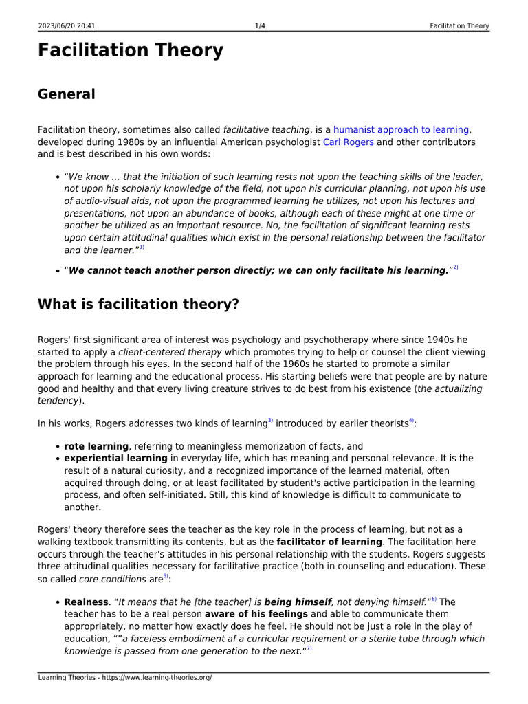 Facilitation Theory | PDF