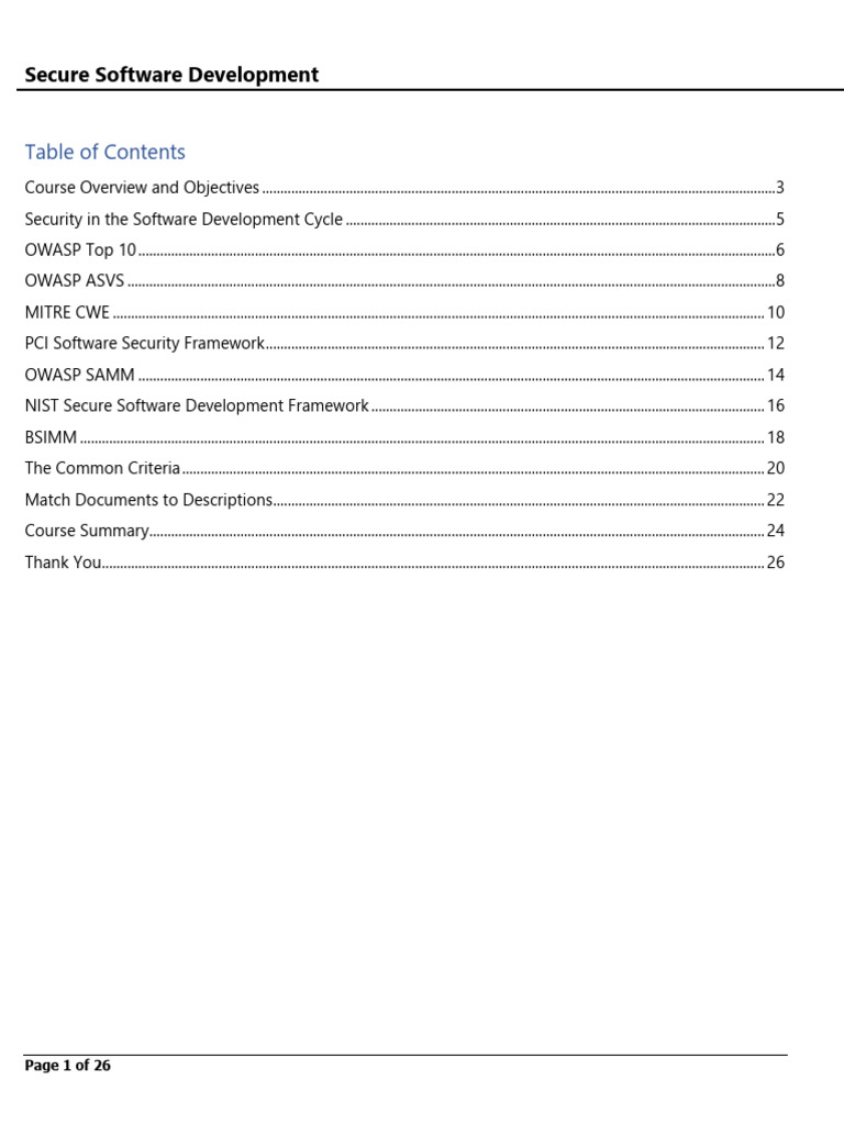 COD 105 Secure Software Development | PDF
