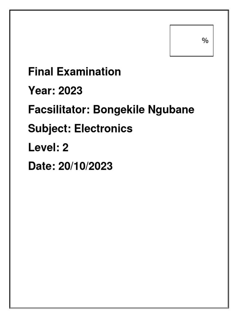 Final Exam Question Paper | PDF