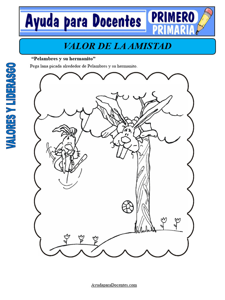 Fichas de Valor de La Amistad para Primero de Primaria | PDF