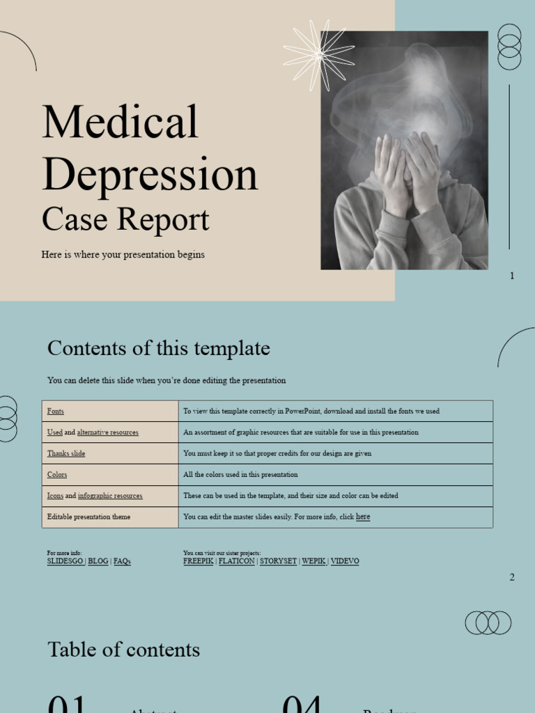Medical Depression Case Report by Slidesgo | PDF | Medical Diagnosis ...