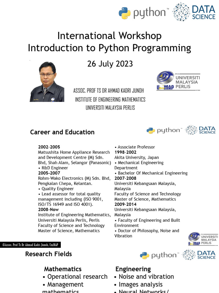 Introduction - To - Python 26 7 2023 | PDF
